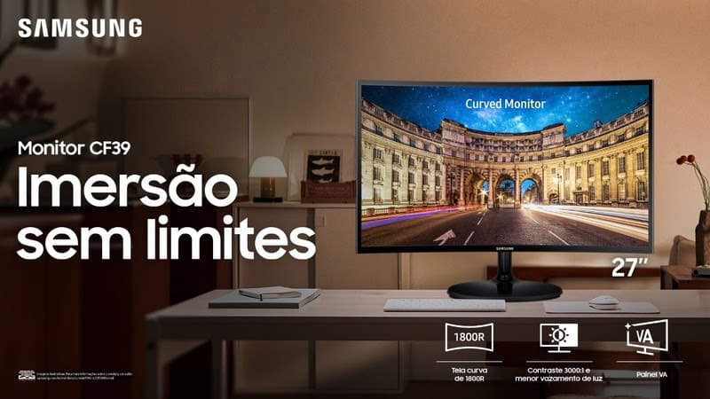 Samsung lança monitor curvo de 27 polegadas CF39 - Última Ficha