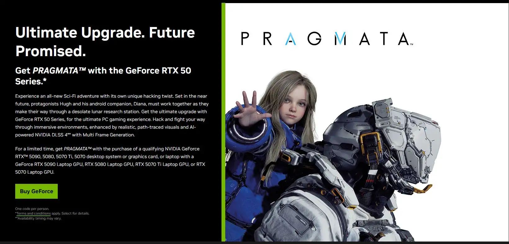 Nvidia anuncia bundle de Pragmata para placas GeForce RTX 50