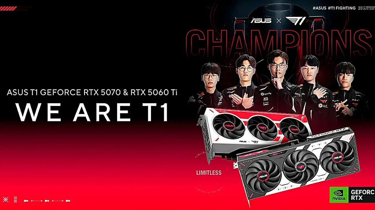 ASUS lança RTX 5070 e 5060 Ti em edição especial T1