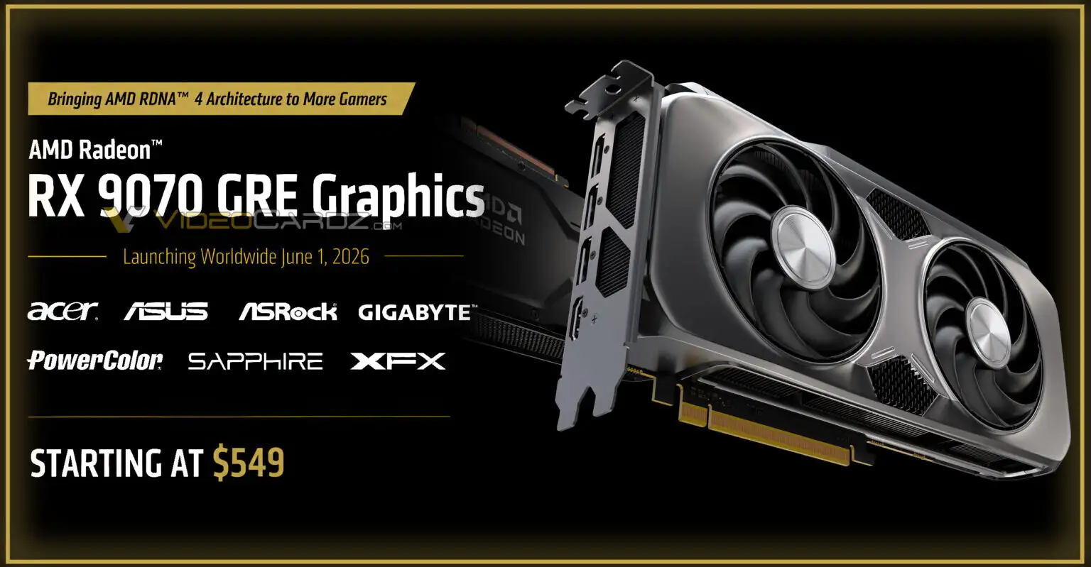 Radeon RX 9070 GRE: Preço e data de lançamento global revelados